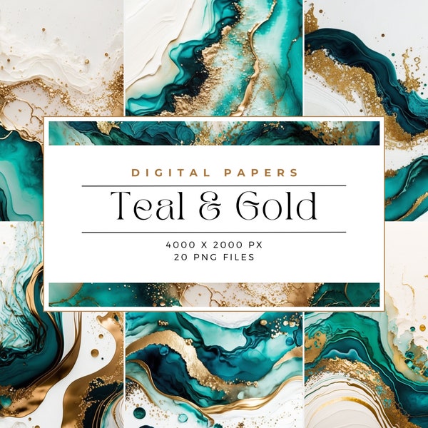 Teal Abstract Art - Etsy