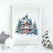 Watercolor Christmas Winter Houses Clipart, Winter House Clipart ...