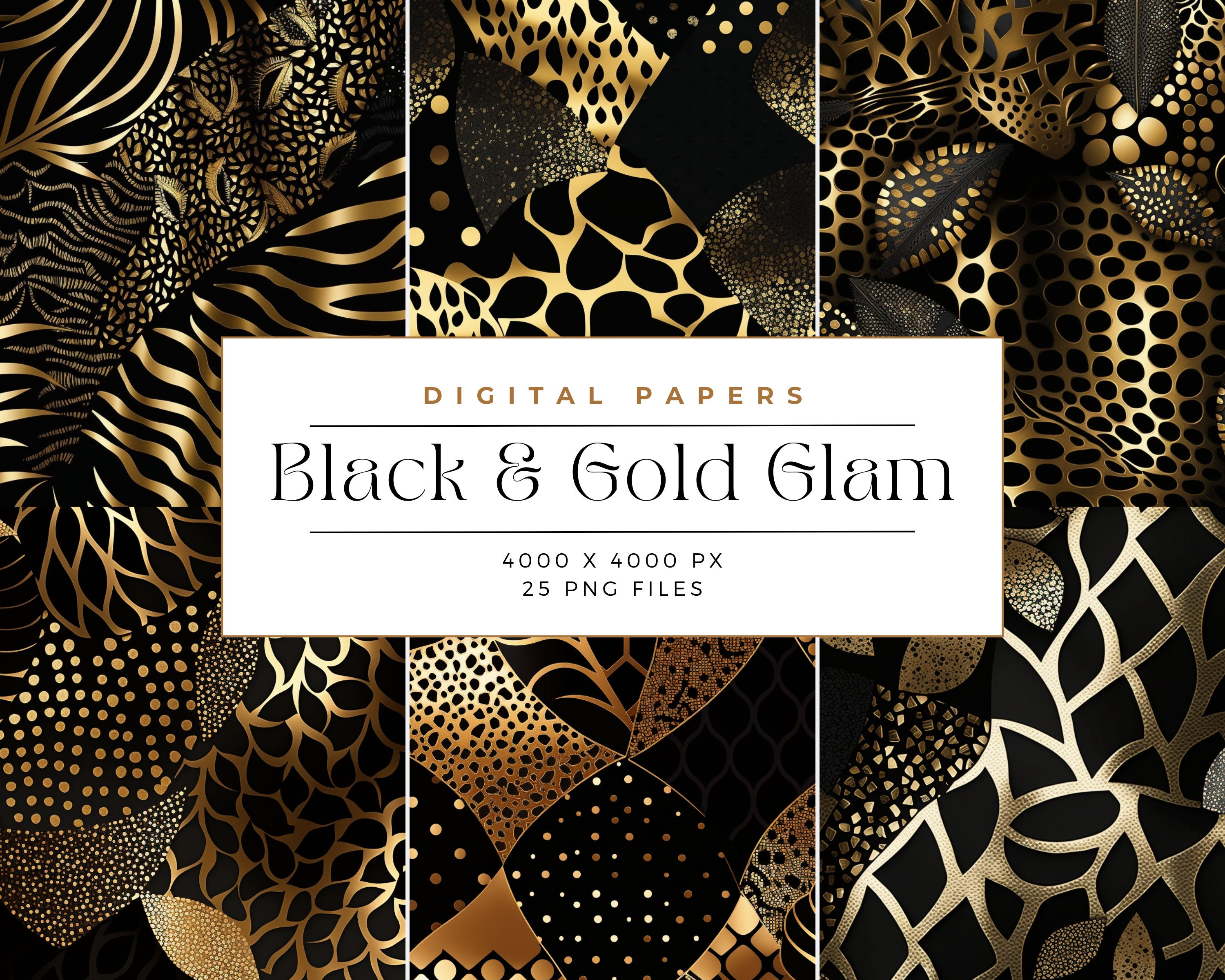Black and Gold Glam Backgrounds Glamorous Abstract - Etsy
