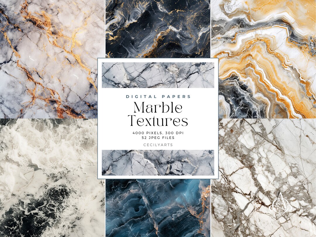 Marble Digital Paper Pack, Marble Textures, NOT Seamless Background ...