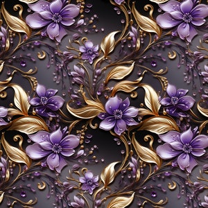 Purple Glamorous Seamless Pattern Digital Paper, Glam Digital Paper ...