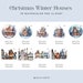 Watercolor Christmas Winter Houses Clipart, Winter House Clipart ...