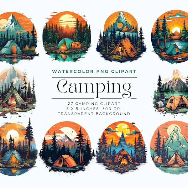 Camping Tent Clipart - Etsy