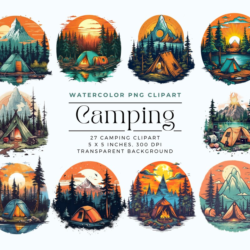 Camping Tent Clipart - Etsy