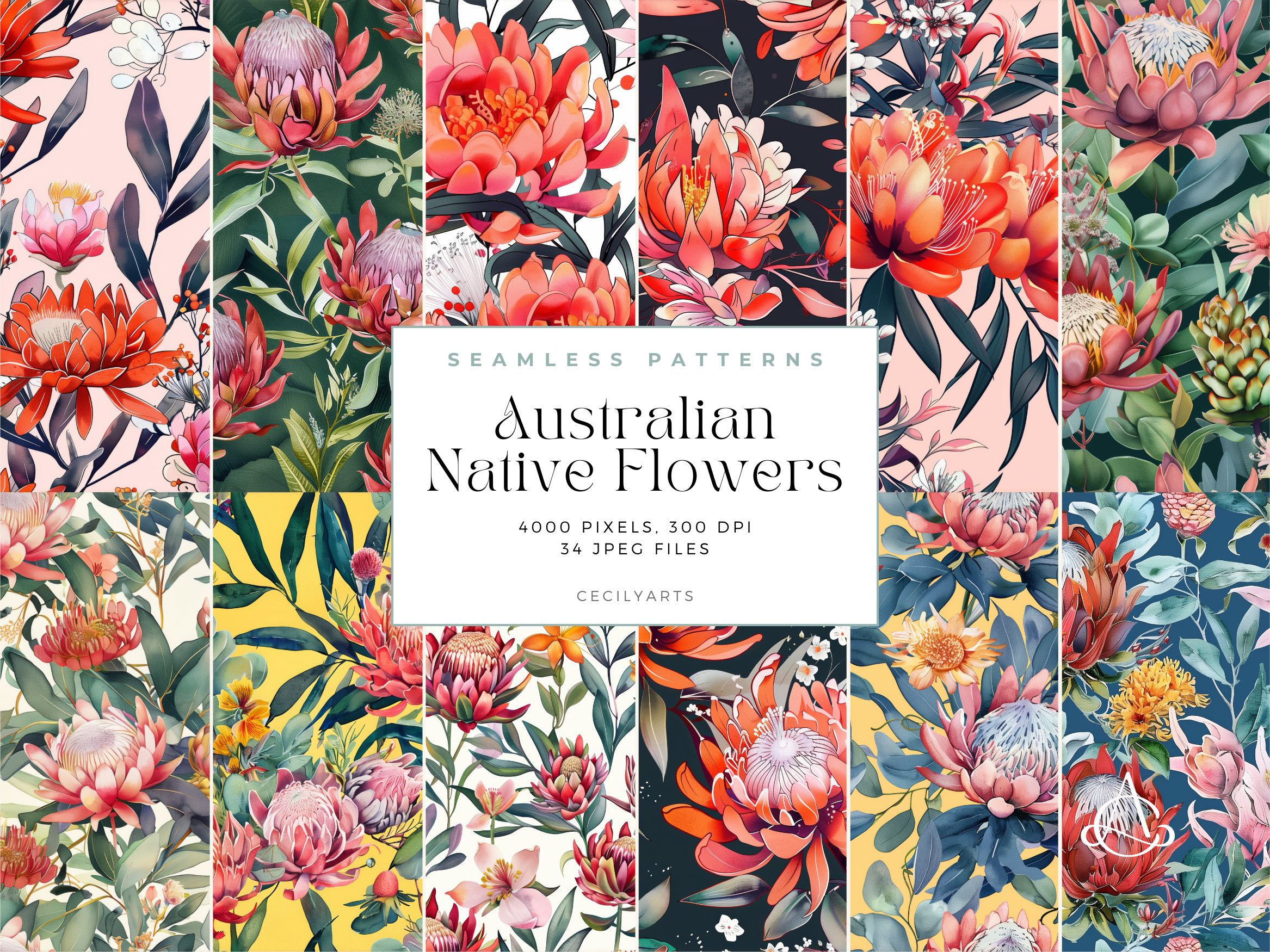 Australian Native Flowers, Digital Download JPG, Aussie Floral Native ...