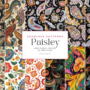 Paisley Seamless Patterns, Seamless White Seamless Patterns, Wedding White Glitter, Digital ...
