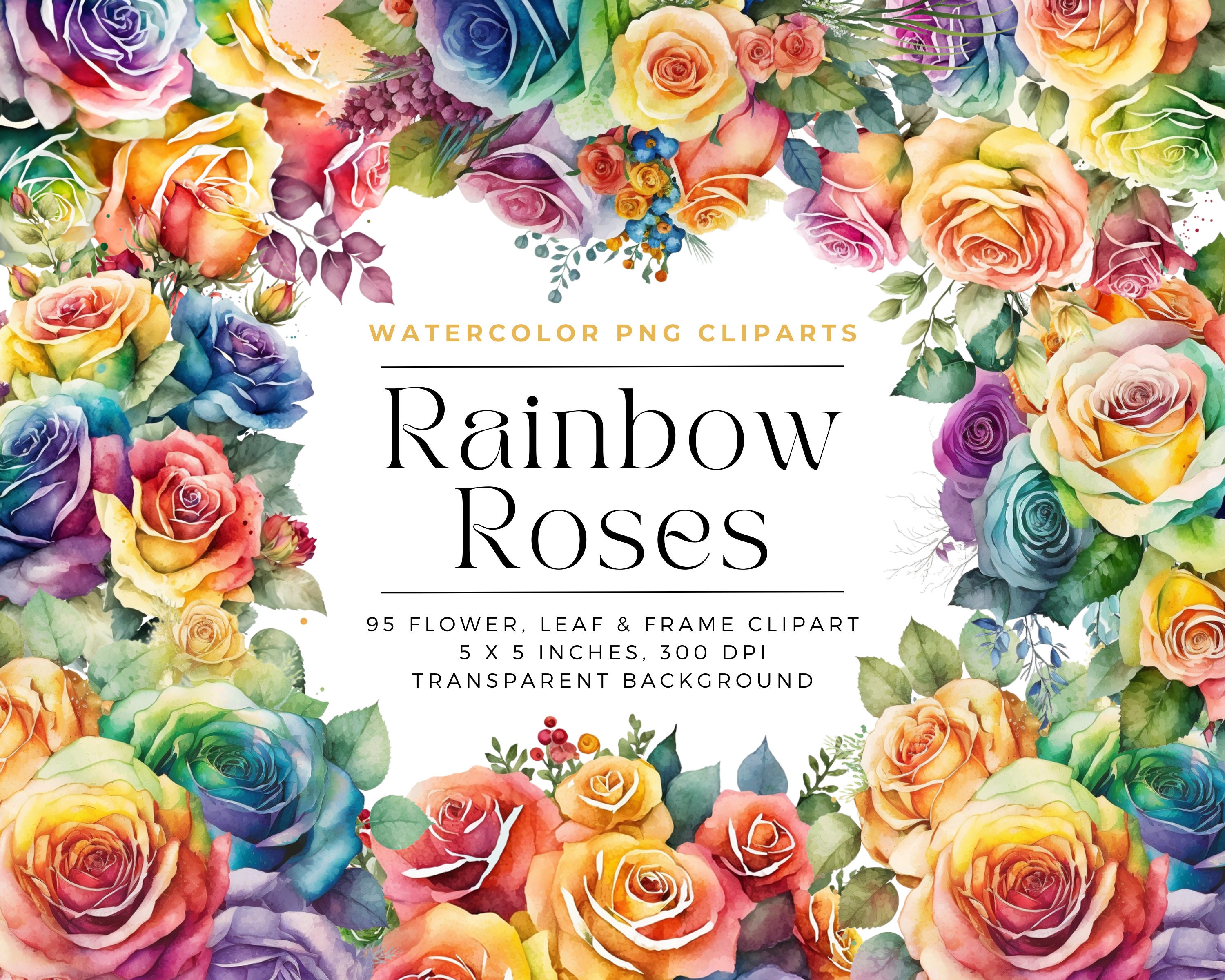 Beautiful Garden With Rainbow Background Clipart