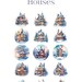 Watercolor Christmas Winter Houses Clipart, Winter House Clipart ...