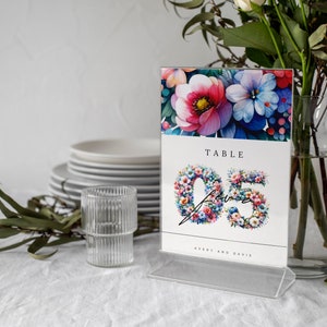 Watercolor Flower Alphabet and Numbers Cliparts, Alphabet PNG, Floral ...