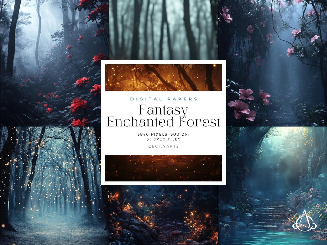 Enchanted Forest Background for Invitation, Magical Forest Wallpaper ...