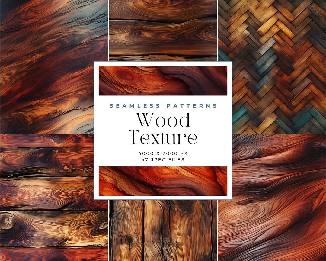 Wood Grain Digital Paper, Seamless Patterns for Crafting, Textured ...