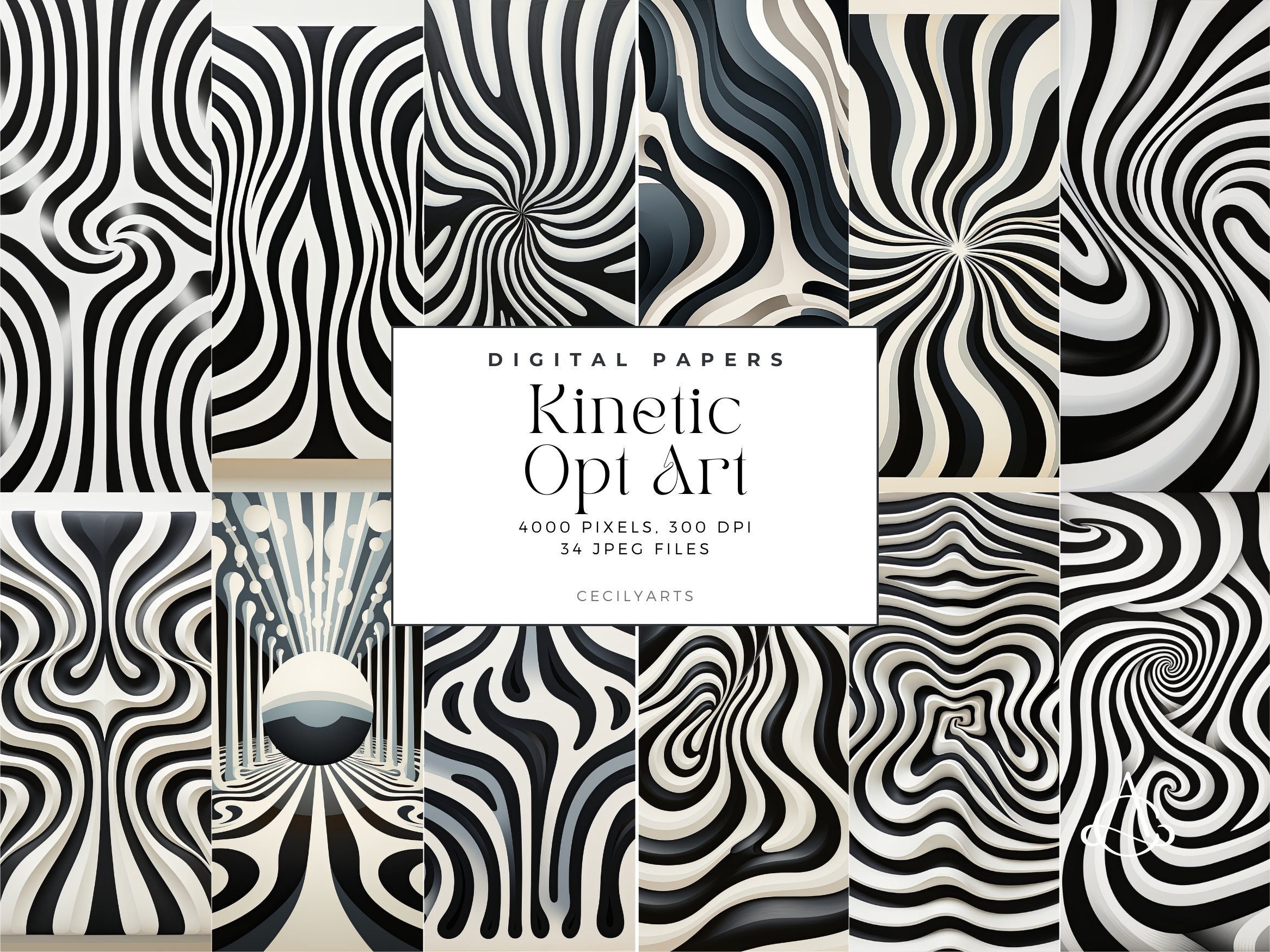 Kinetic Opt Art Background,not SEAMLESS Pattern, Commercial Use ...