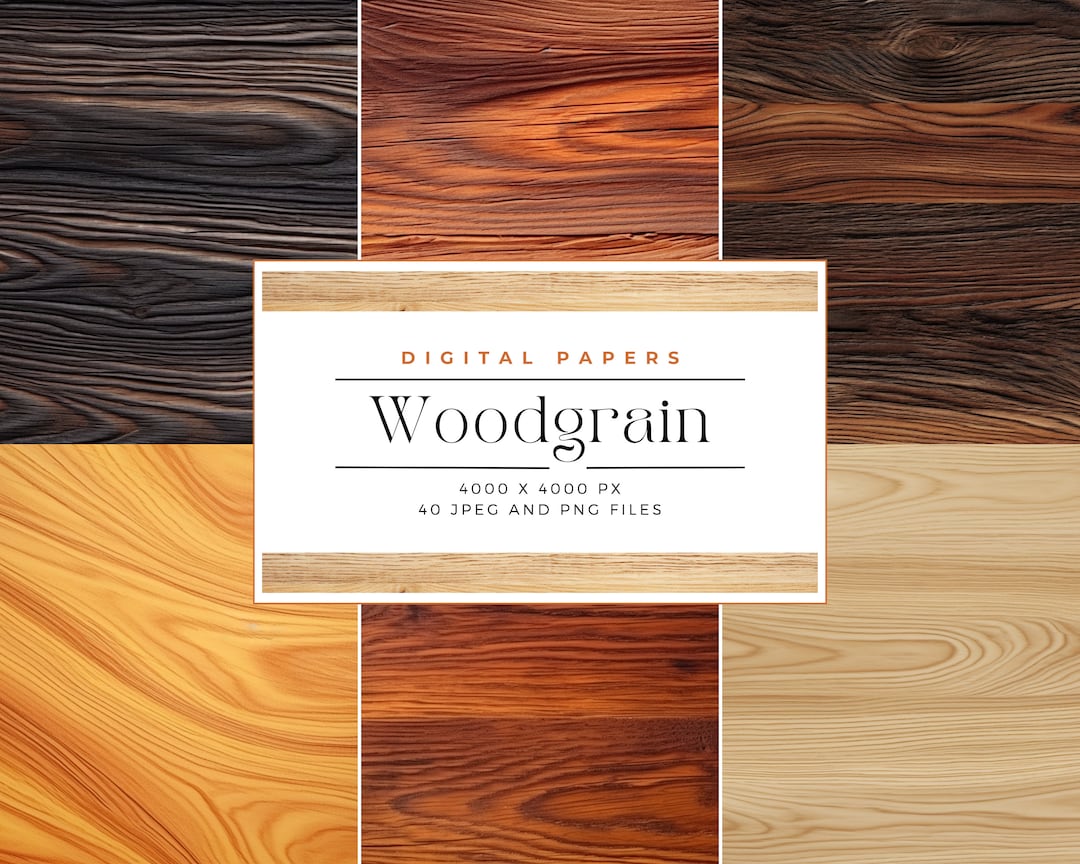 Wood Grain Textures, Light and Dark Natural Wood Digital Paper Textures ...