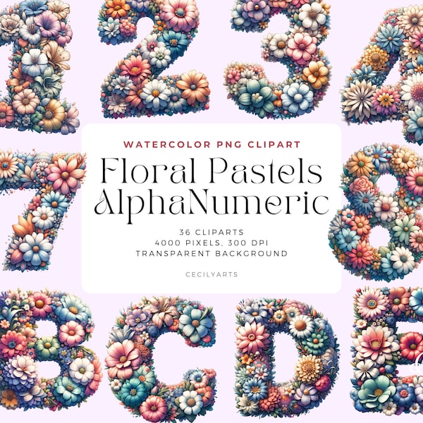 Floral Alphabet - Etsy