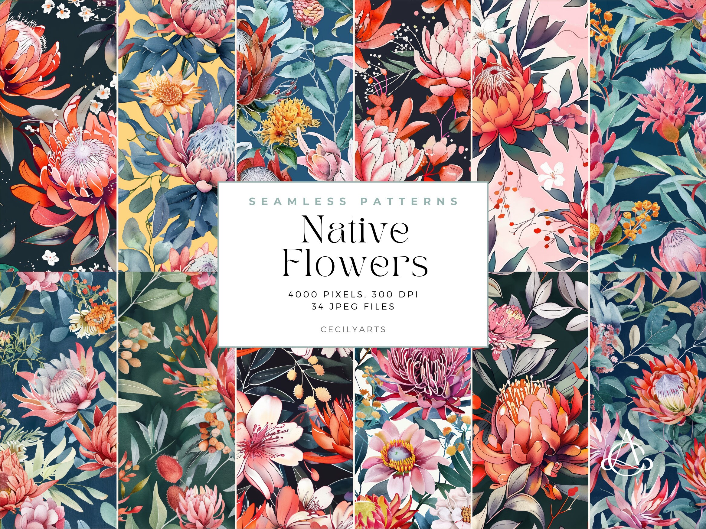 Australian Native Flowers, Digital Download JPG, Aussie Floral Native ...