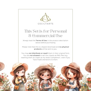 Cute Girl Gardener,flower Girl Clipart, Digital Download, PNG Files ...