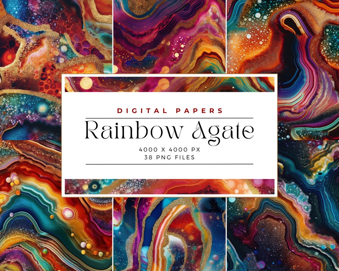 Rainbow Glitter Agate Background, Rainbow Agate Digital Paper ...