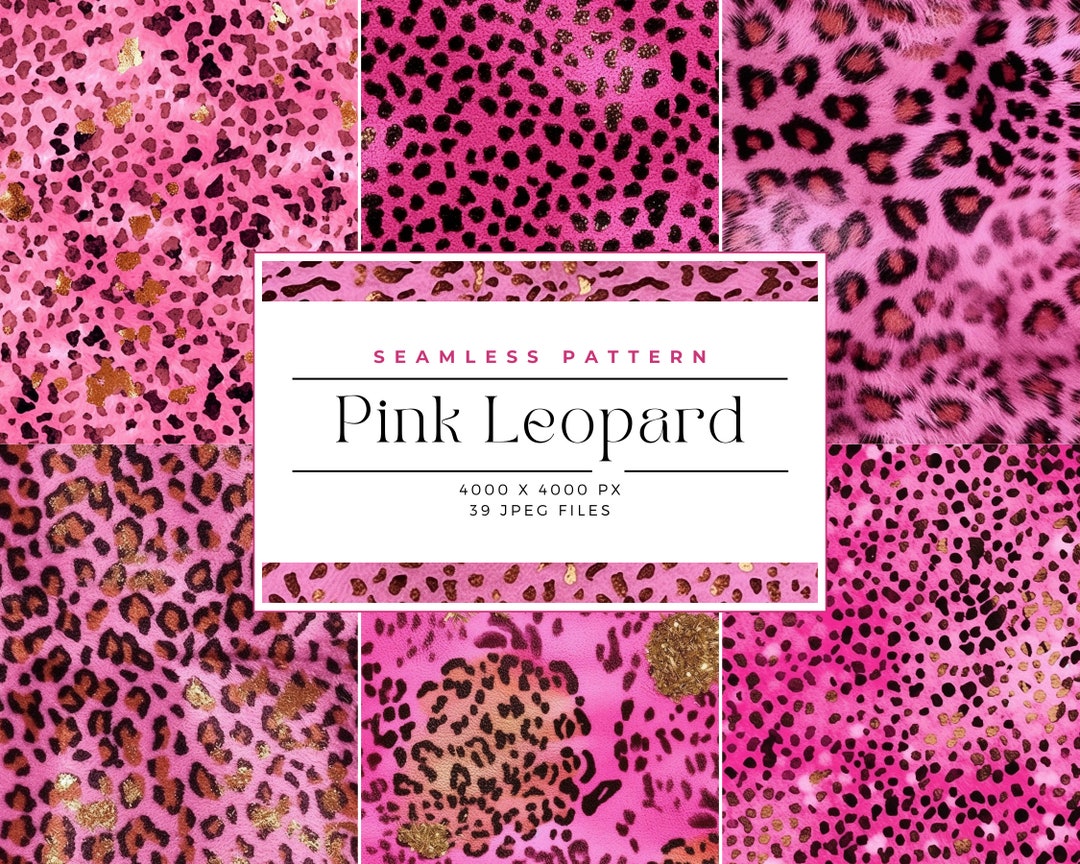 Pink and Gold Leopard Digital Paper, Seamless Leopard Spot Patterns ...