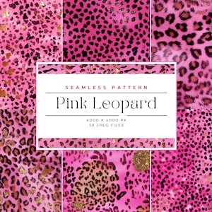 Pink and Gold Leopard Digital Paper, Seamless Leopard Spot Patterns ...