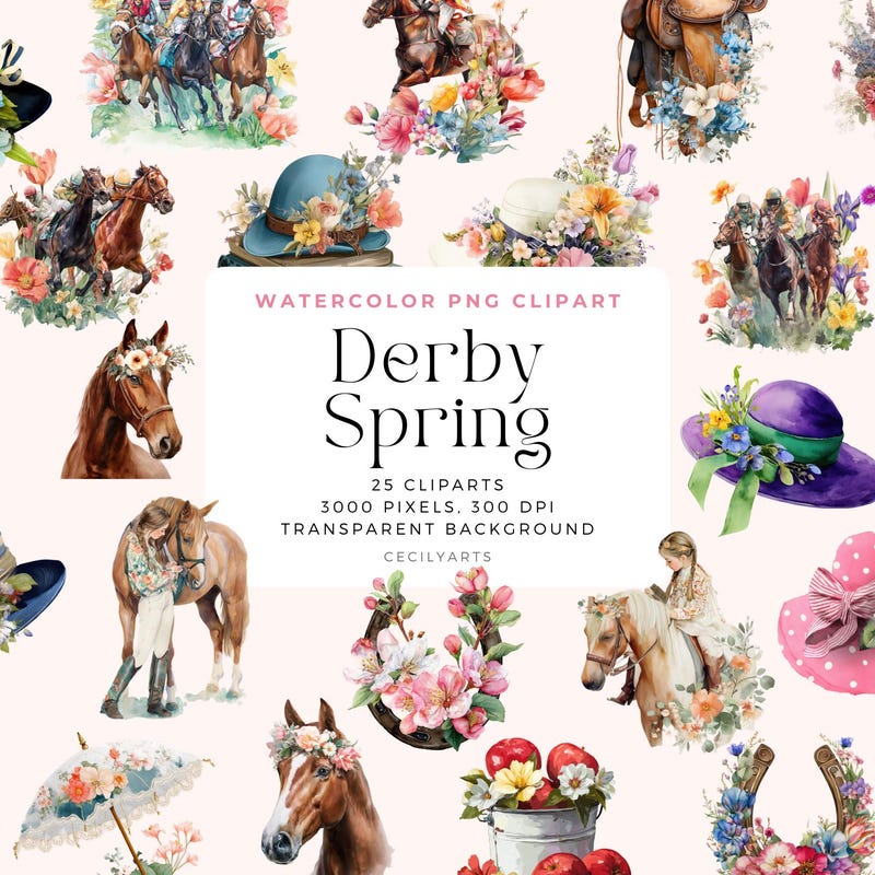Kentucky Derby Clipart - Etsy