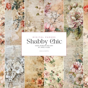 Shabby Chic Junk Journal Pages, Shabby Chic, Printable Paper, Digital ...