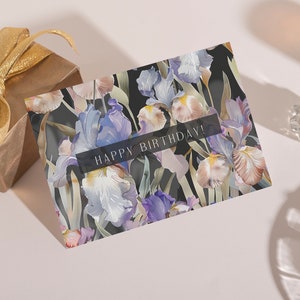 Watercolor Iris Flowers Seamless Patterns, Invitation Paper, Pastel ...