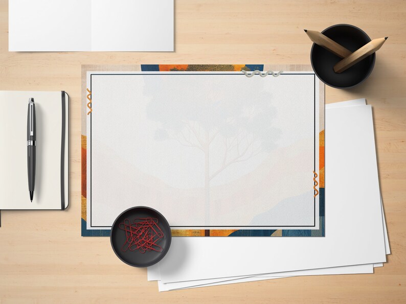 Geometric Landscape Backgrounds, Digital Paper, Junk Journal Paper ...