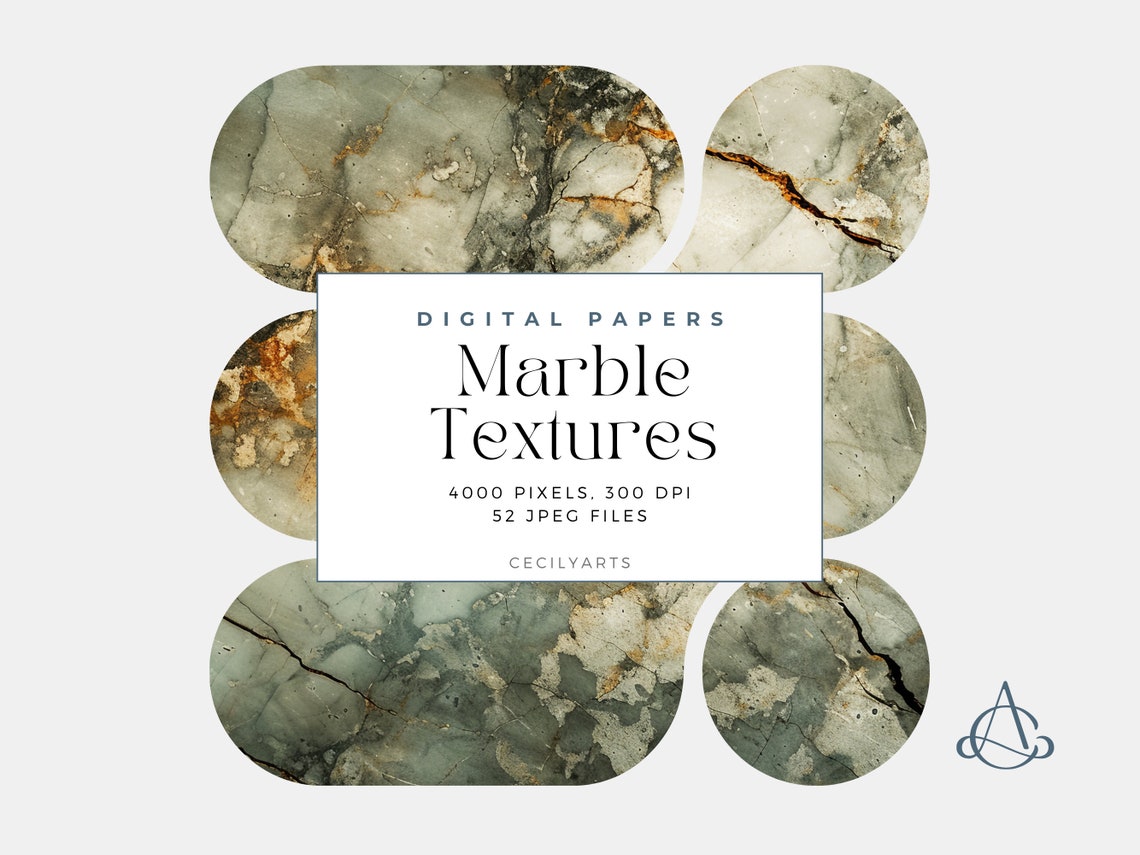 Marble Digital Paper Pack, Marble Textures, NOT Seamless Background ...