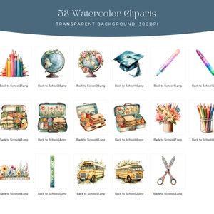 Back to School Clipart, Watercolor Teacher Clip Art, Commercial Use ...