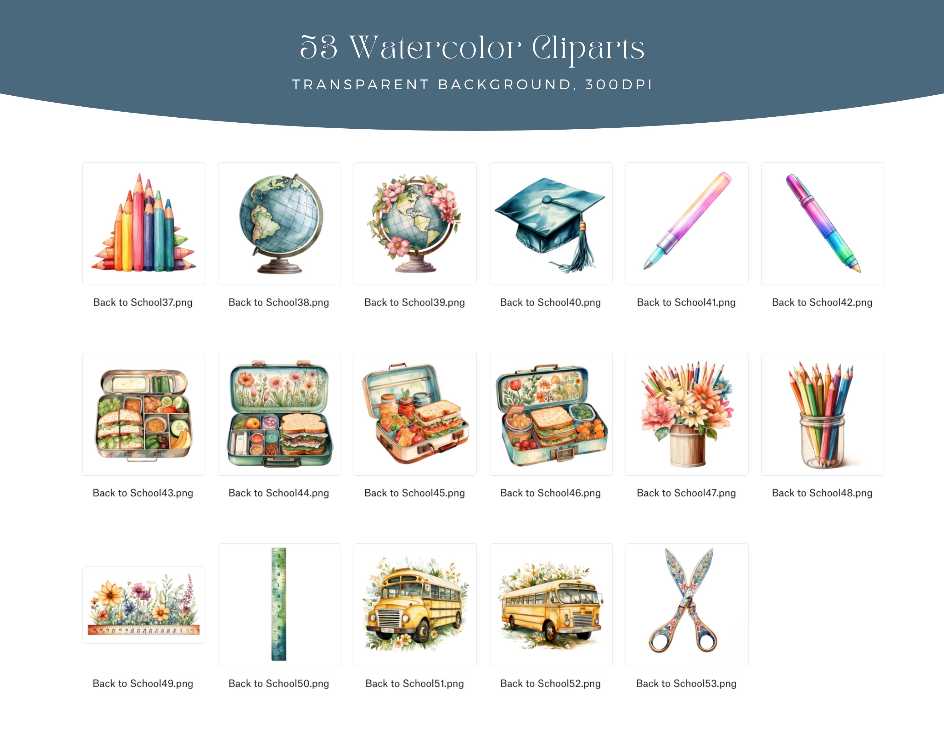 Back to School Clipart, Watercolor Teacher Clip Art, Commercial Use ...