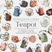 Vintage Teapots | Watercolor Teapots | Vintage Graphics | Junk Journal ...