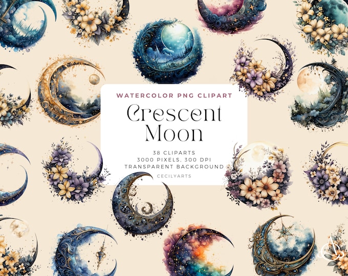 Jewel Moon Clipart, Clipart for Commercial Use, Transparent Pngs ...