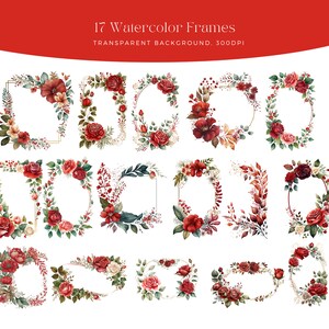 Red Flowers PNG, Watercolor Floral Clipart Bouquets, Elements ...