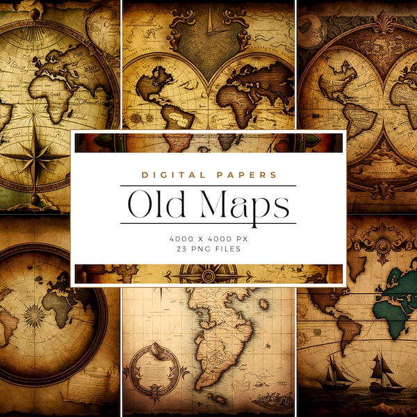 Scrapbook Paper Old World Map - Etsy