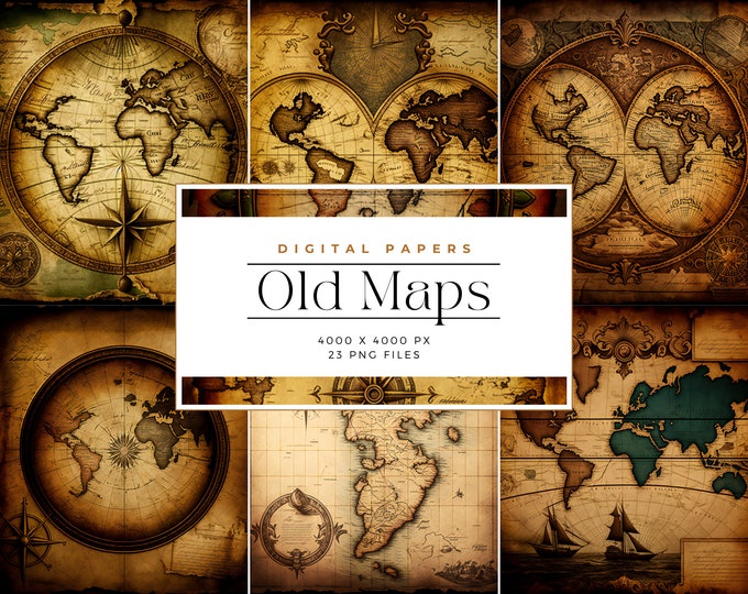 100 Vintage World Maps, Old Maps, Antique Maps, Digital Maps ...
