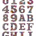 Gems Alphabet and Numbers Cliparts, Alphabet PNG, Floral Alphabet A - Z ...