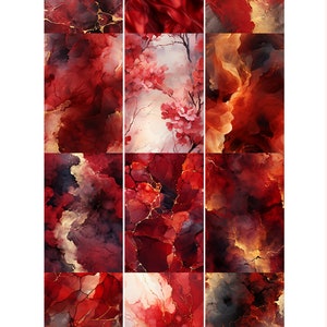 Red Fire Seamless Patterns, Red Alcohol Ink, Digital Paper, Seamless ...
