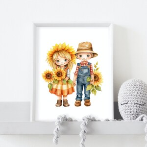 Watercolor Sunflower Scarecrow Clipart, Scarecrow Clipart PNG ...