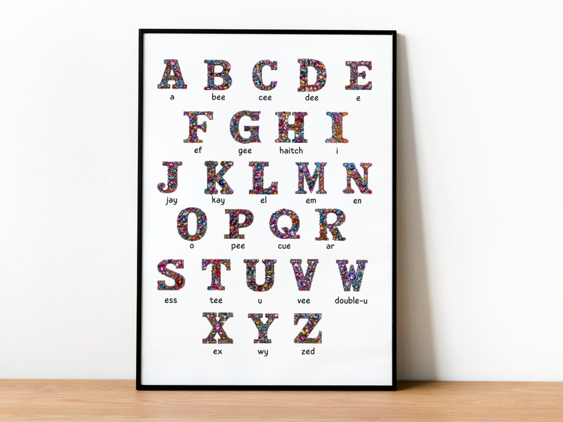 Gems Alphabet and Numbers Cliparts, Alphabet PNG, Floral Alphabet A - Z ...