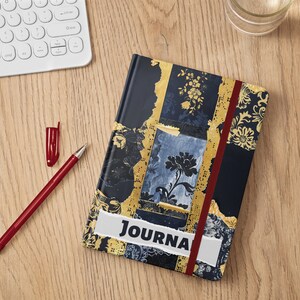 Dusty Blue and Gold Torn Paper Junk Journal Pages, Digital Download JPG ...