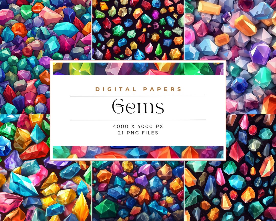 Watercolor Gems Background, Watercolor Crystals Background, Commercial ...