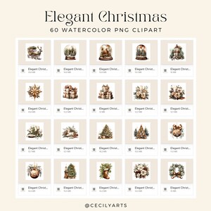 Elegant Christmas PNG, Christmas Bouquets, Watercolor Floral Clipart ...