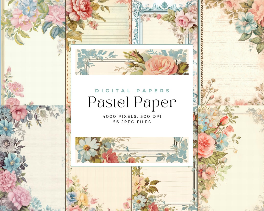 Pastel Floral Backgrounds, Floral Digital Paper Pastel Floral Paper ...