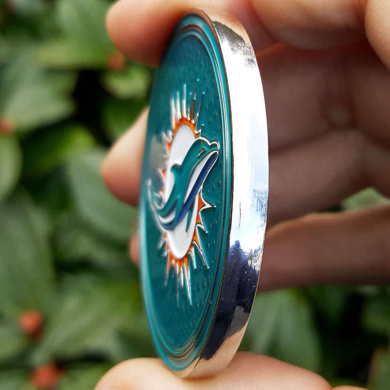 PREMIUM NFL Miami Dolphins Poker Card Chip Protector Golf - Etsy