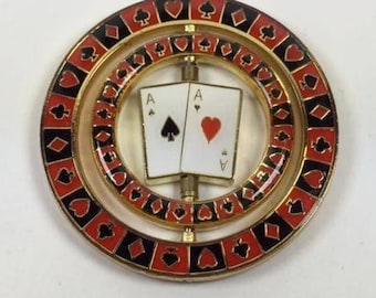 Triple Horseshoe Spinner Card Guard Poker Hand Protector Metal | Etsy