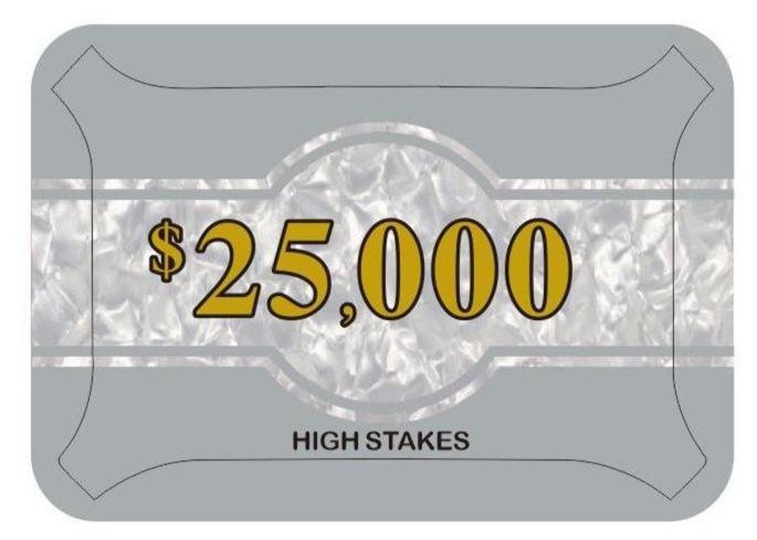 25000 Grey Denominated Poker Plaque - Square Poker Chip - Etsy