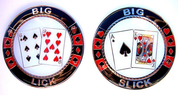 Big Slick Big Lick Ak 6-9 Heavy Poker Card Guard Hand - Etsy