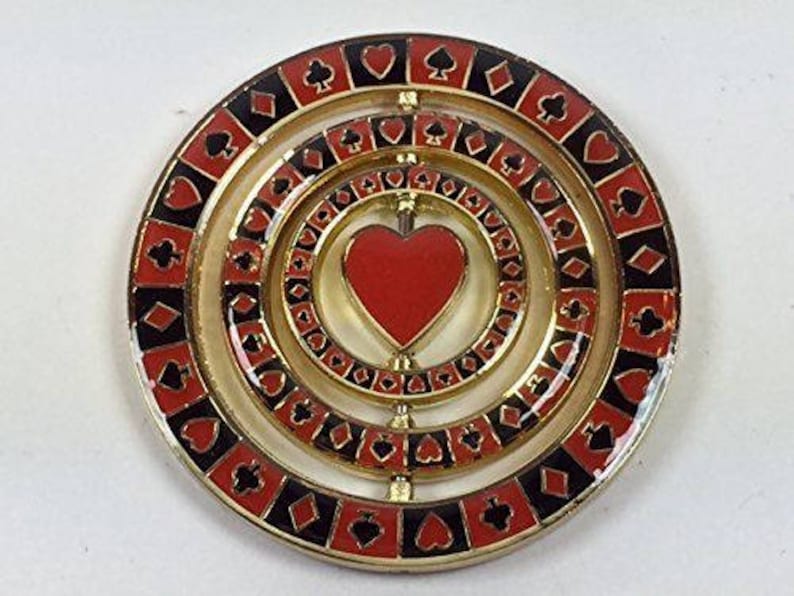 Triple spinner heart card guard poker hand protector metal new | Etsy