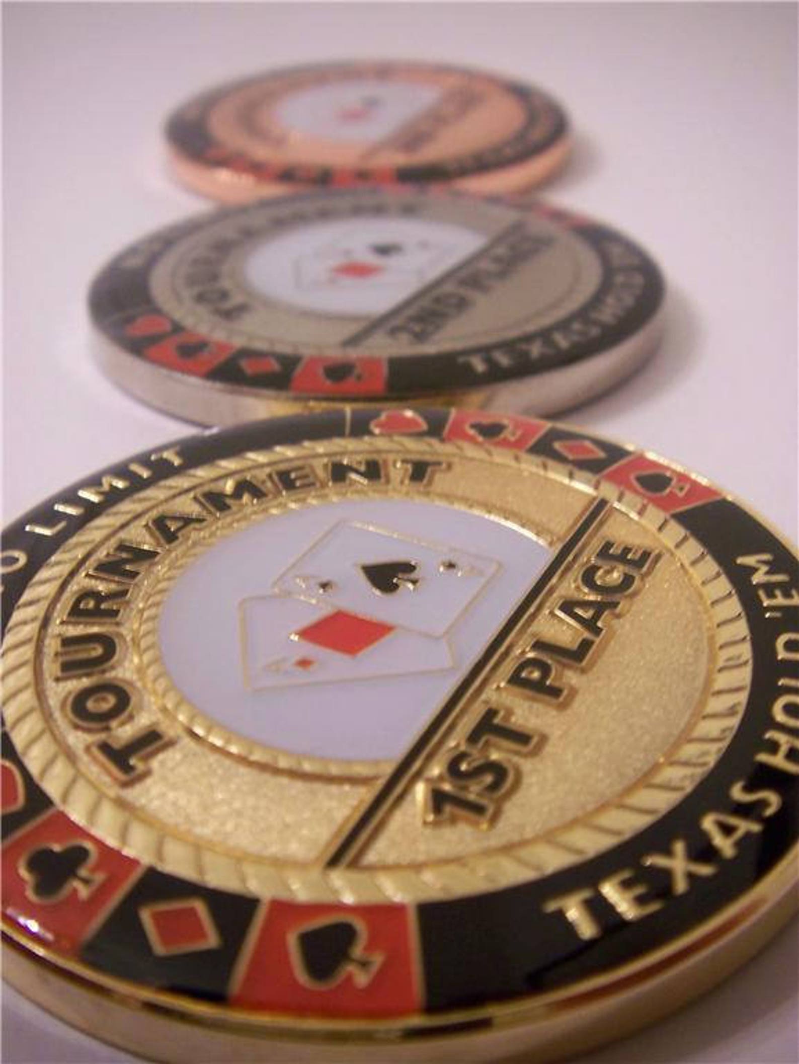 3 Pc Poker Tournament Trophy Set 1st 2nd 3rd Place Card Guards - Etsy