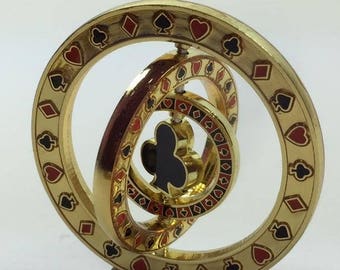 Triple Horseshoe Spinner Card Guard Poker Hand Protector Metal | Etsy
